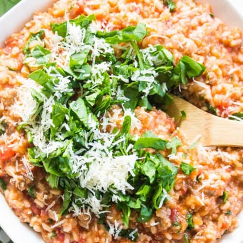 Tomato Sausage Risotto - Dash of Sanity