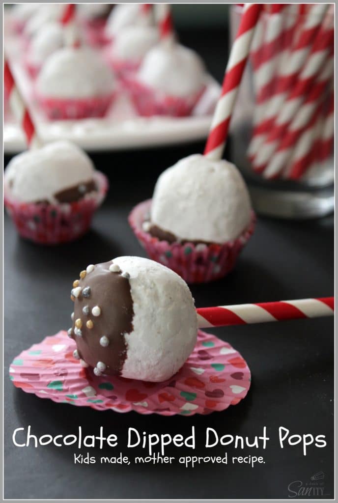Chocolate Dipped Donut Pops - A Dash of Sanity