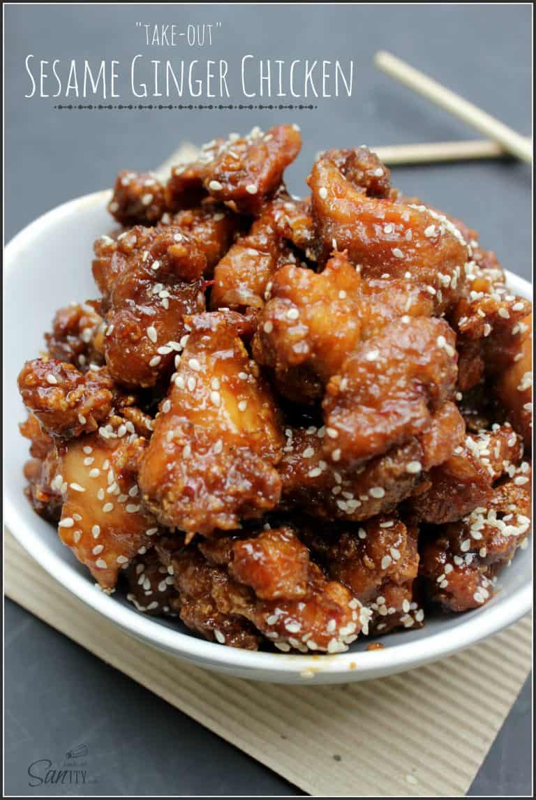 “Take-Out” Sesame Ginger Chicken - Dash of Sanity