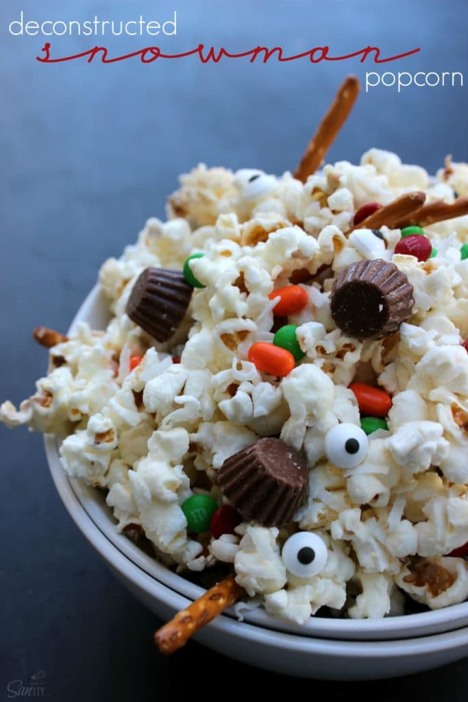 Deconstructed Snowman Popcorn - Dash of Sanity