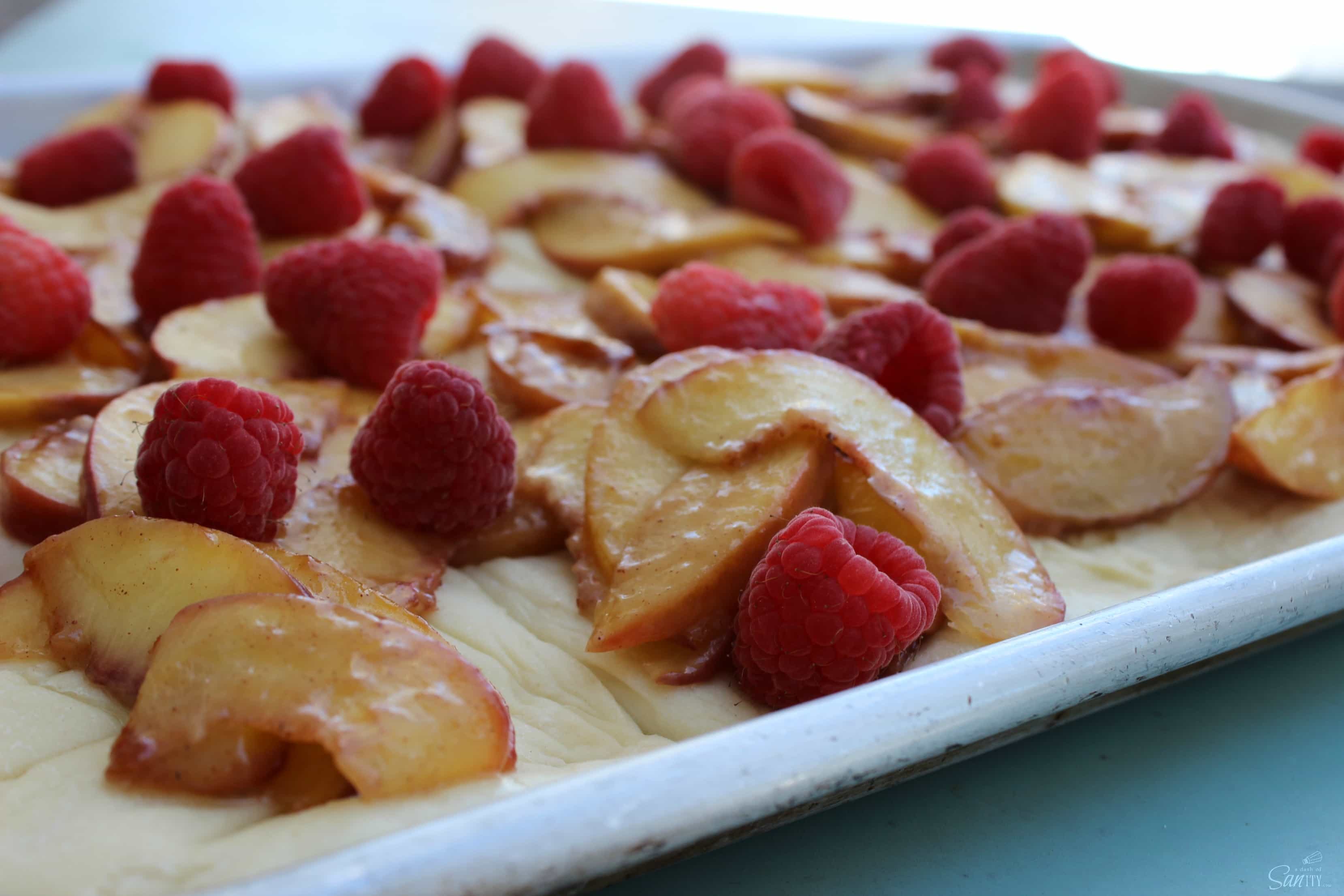 Easy Raspberry & Peach Danish