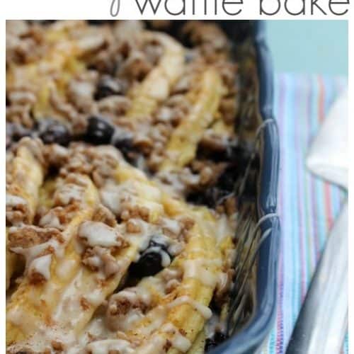 Overnight Blueberry Waffle Bake