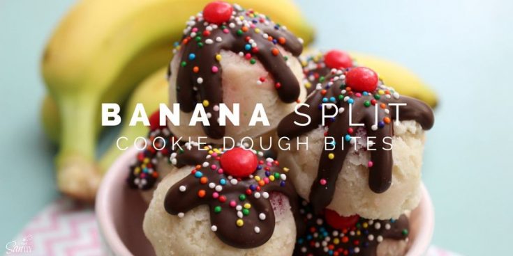 Banana Split Cookie Dough Bites