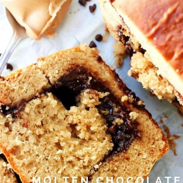 Molten Chocolate Peanut Butter Bread - Dash of Sanity