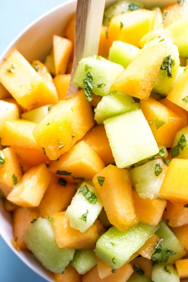 Melon & Mint Fruit Salad - Dash of Sanity