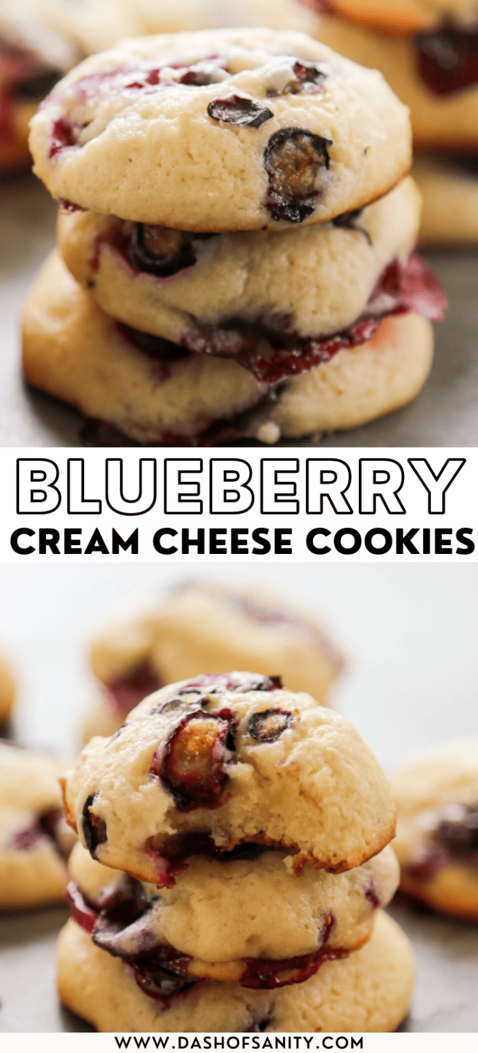 Blueberry Cream Cheese Cookies - Dash of Sanity