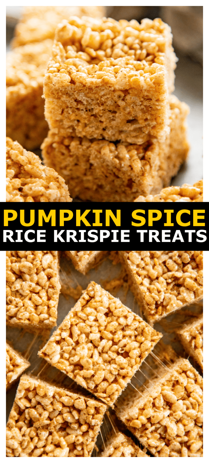 Pumpkin Spice Rice Krispie Treats - Dash of Sanity