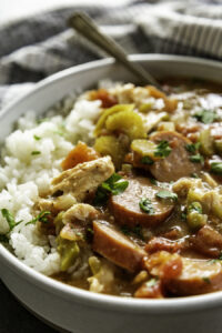 Slow Cooker Chicken and Sausage Gumbo