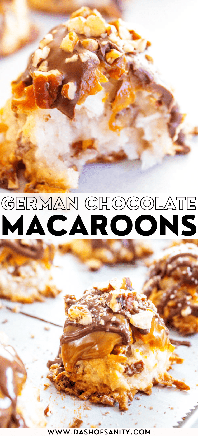 German Chocolate Macaroons - Dash of Sanity