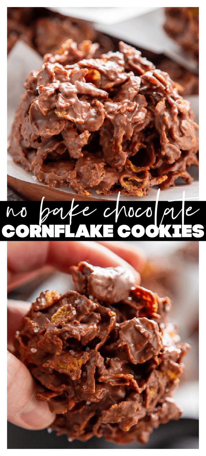 No Bake Chocolate Cornflake Cookies - Dash of Sanity